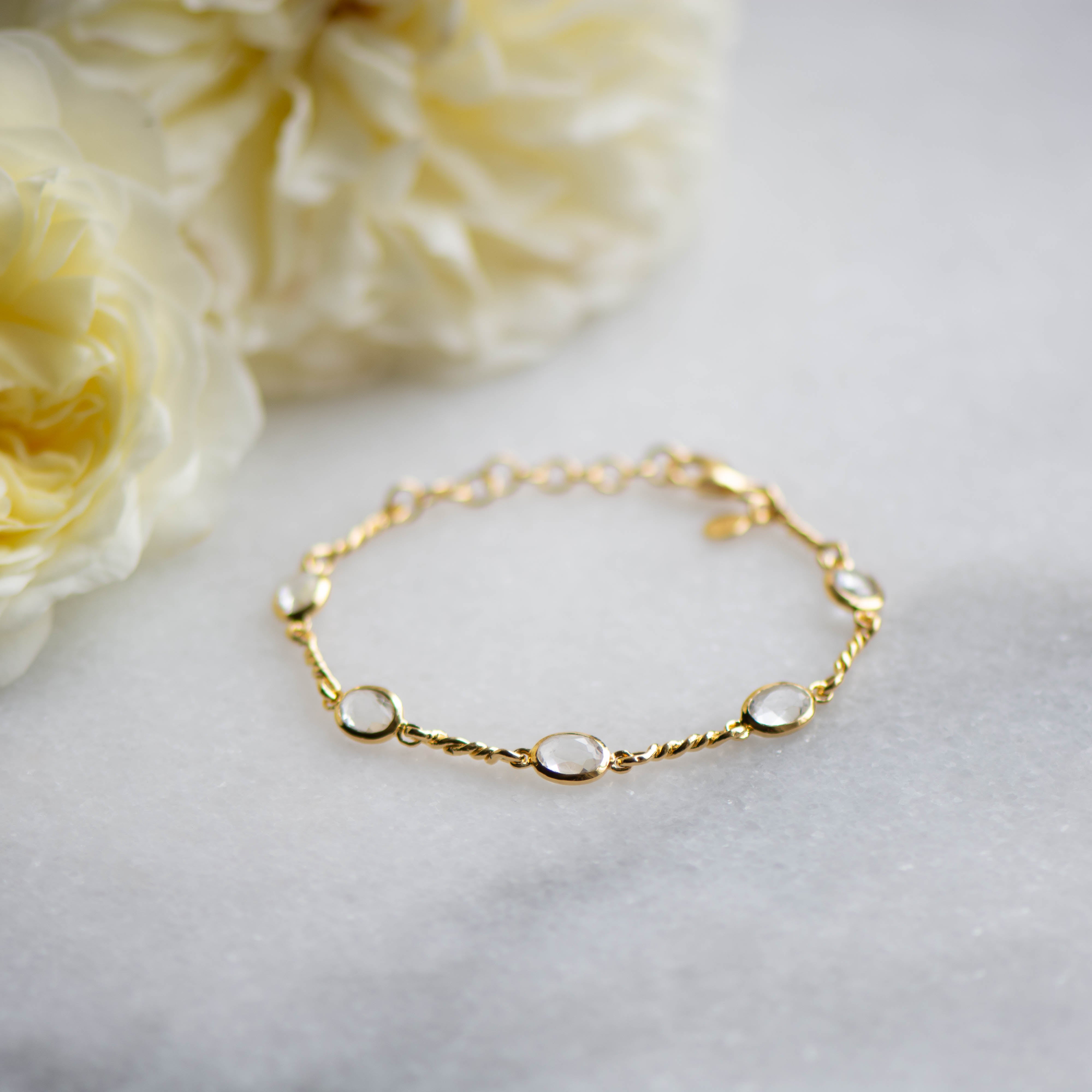 Marilyn's Muse Bracelet in Gold with Crystal | Memara jewellery